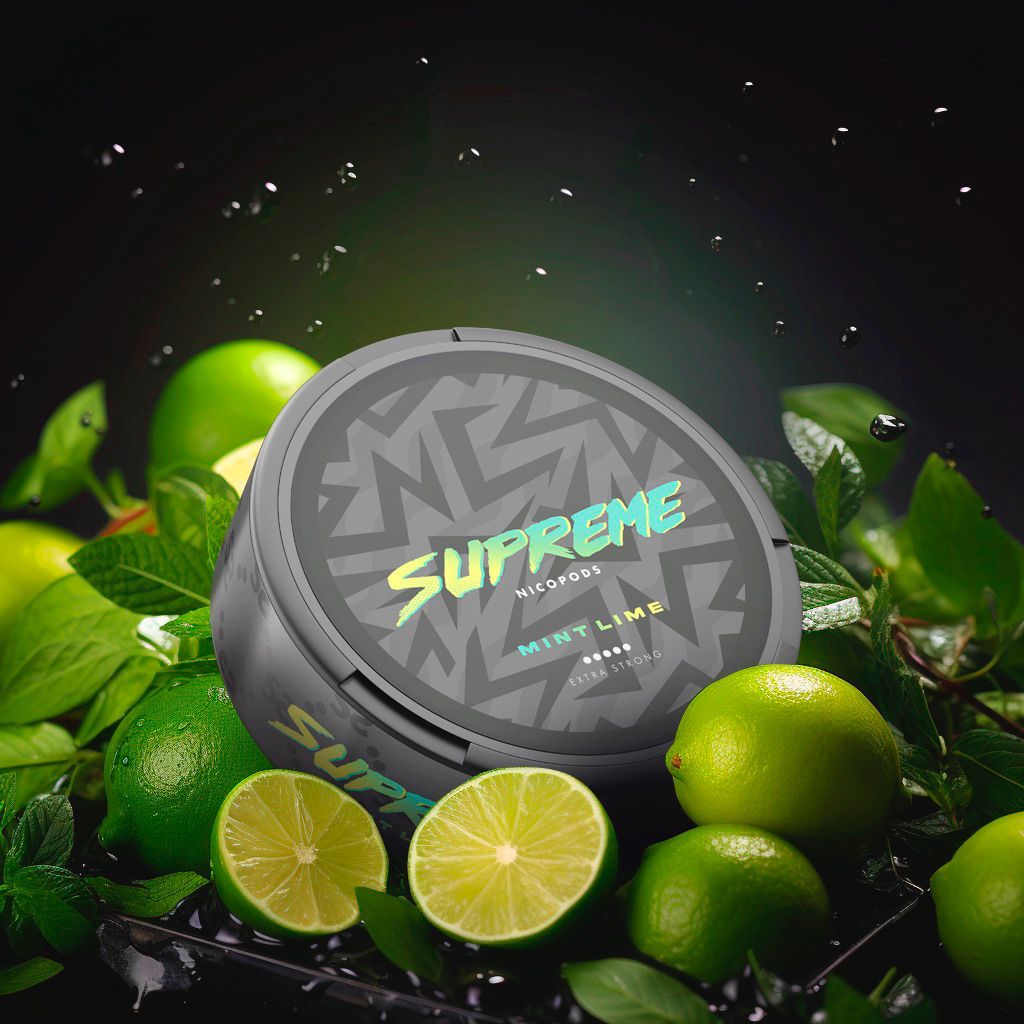 Supreme Nicopods Mint Lime - 100Mg Nicotine Pouches Strong Snus — Nico Plug