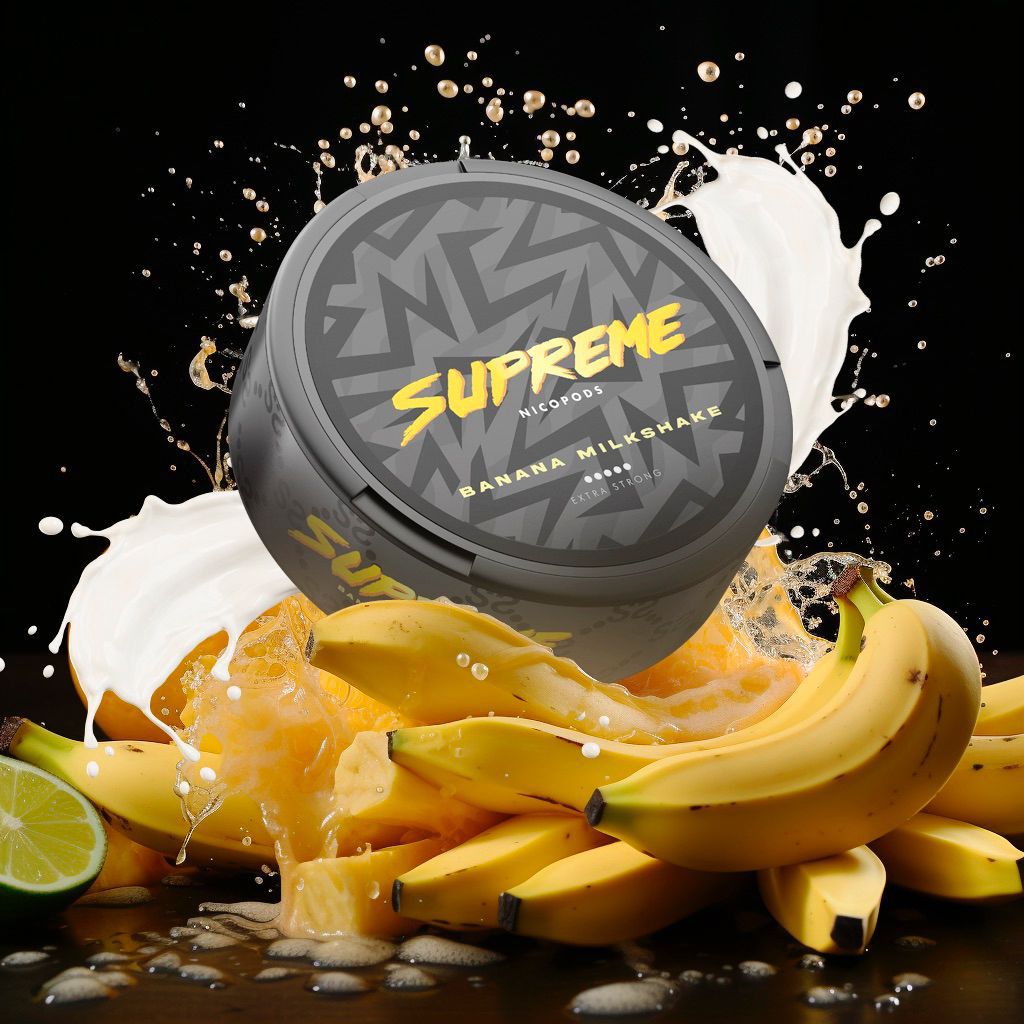 Supreme Nicopods Banana Milkshake - 120Mg Nicotine Pouches Strong Snus ...